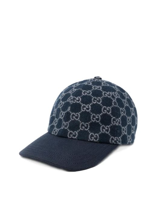 Gucci Logo-Pattern Cap in Blue for Men | Lyst UK