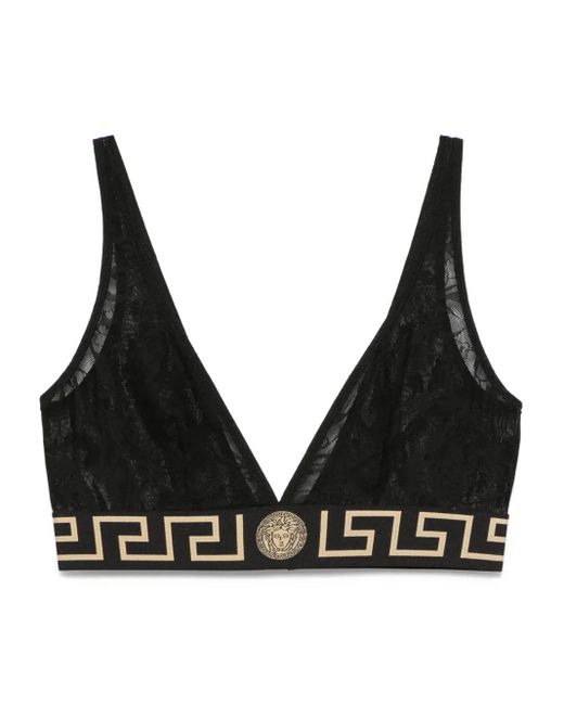 Versace Greca-Border Bralette in Black | Lyst