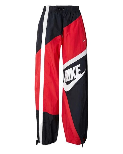 Nike Colourblocked Track Pants in Red | Lyst