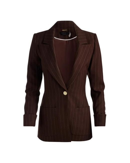 Alice + Olivia Roll-Cuff Blazer in Brown | Lyst UK