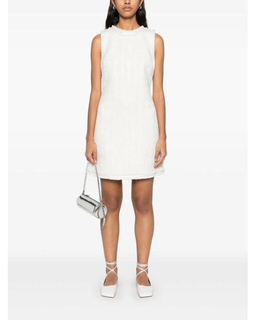 Alice + Olivia Coley Mini Dress in White | Lyst