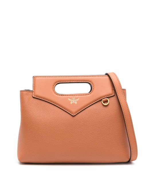 MCM Mini Soft Diamond Tote Bag in Orange | Lyst