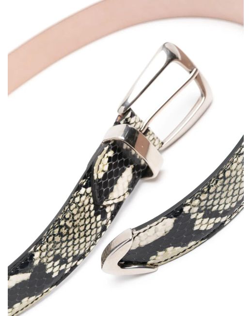 KHAITE Benny Snakeskin-Effect Belt in Natural | Lyst