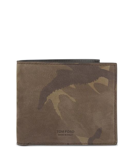 Tom Ford Camo Bi-Fold Wallet in Brown for Men | Lyst