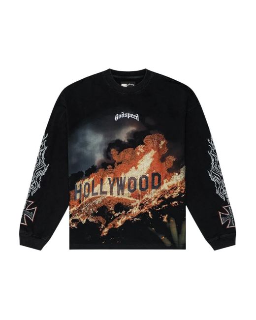 Godspeed Hollywood Inferno Long-Sleeve Sweater in Black for Men | Lyst UK