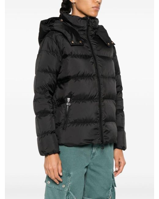 Twin Set Logo-Patch Padded Jacket in Black | Lyst