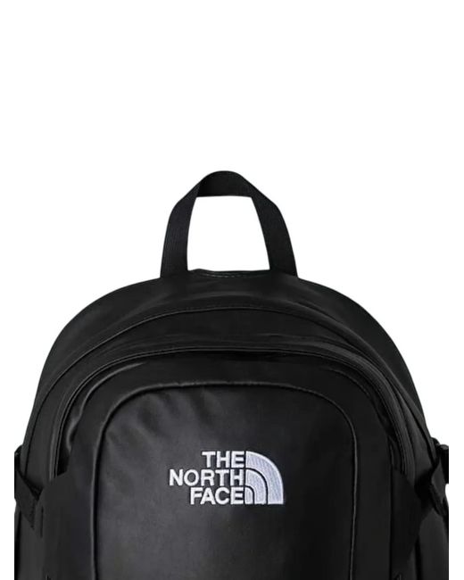 The North Face Logo-Embroidery Leather Backpack in Black | Lyst UK