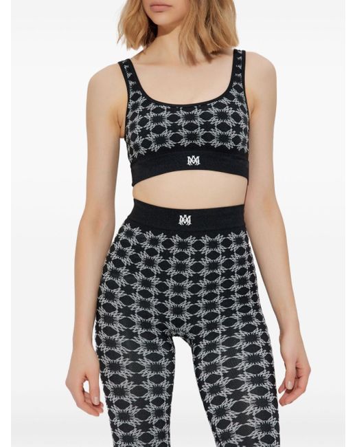 Amiri Ma Quad-Monogram Bra in Black | Lyst