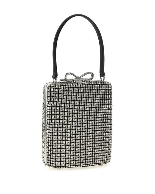 Self-Portrait Crystal Fishnet Tote Bag in Black | Lyst