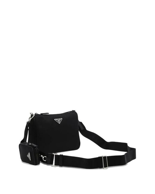 Prada Logo-Plaque Shoulder Bag in Black for Men | Lyst UK