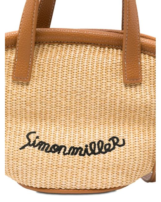 Simon Miller Raffia Leather-Trimmed Tote Bag in Natural | Lyst UK