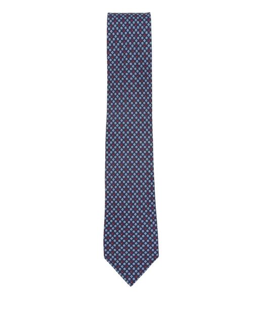 Ferragamo Floral-Pattern Tie in Blue for Men | Lyst UK
