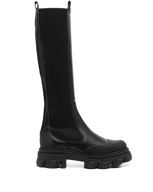 Ganni Stitched High Chelsea Boot in Black | Lyst Canada