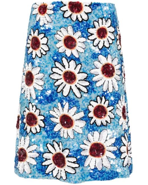 Ashish Sequin Skirt in Blue | Lyst