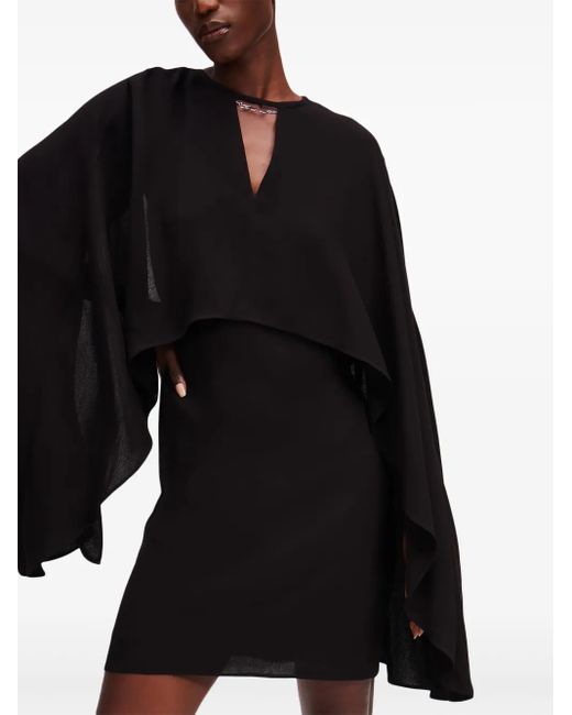Karl Lagerfeld Mini Cape Dress in Black | Lyst
