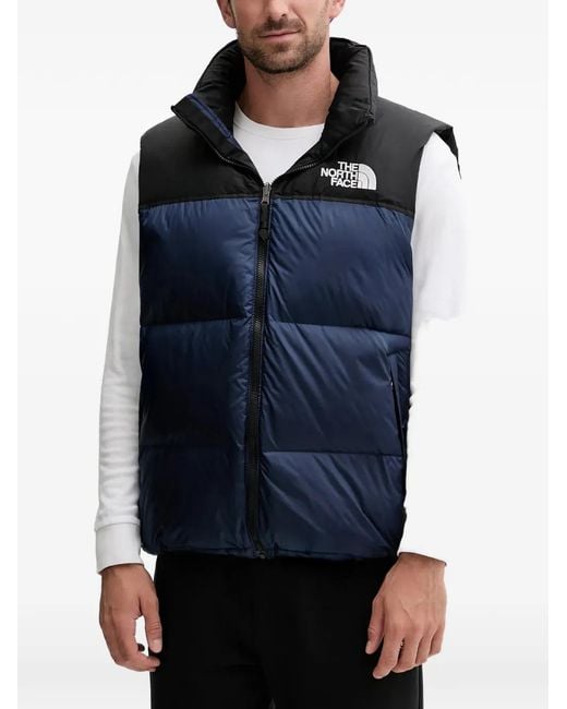 The North Face Retro Nuptse Hooded Quilted Gilet in Blue for Men | Lyst UK