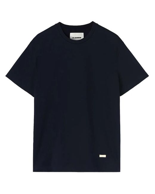 Jil Sander Logo-Plaque Cotton T-Shirt in Blue for Men | Lyst UK