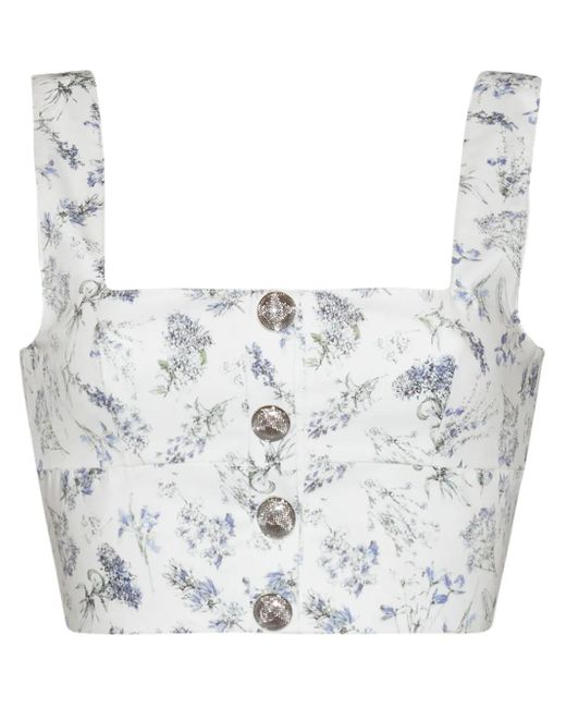 Adam Lippes Quinn Top in Gray | Lyst