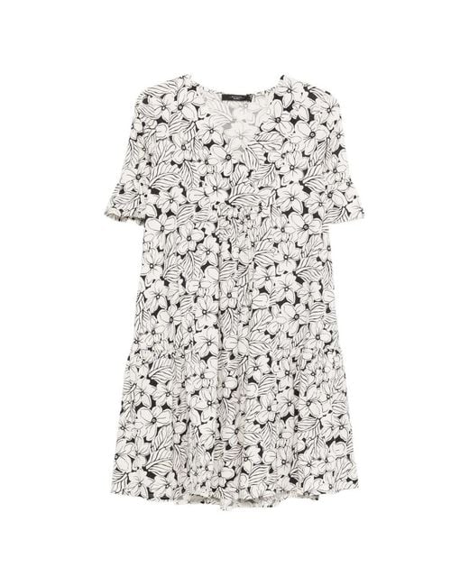 Weekend by Maxmara Wkdfuoco Floral-Print Mini Dress in White | Lyst