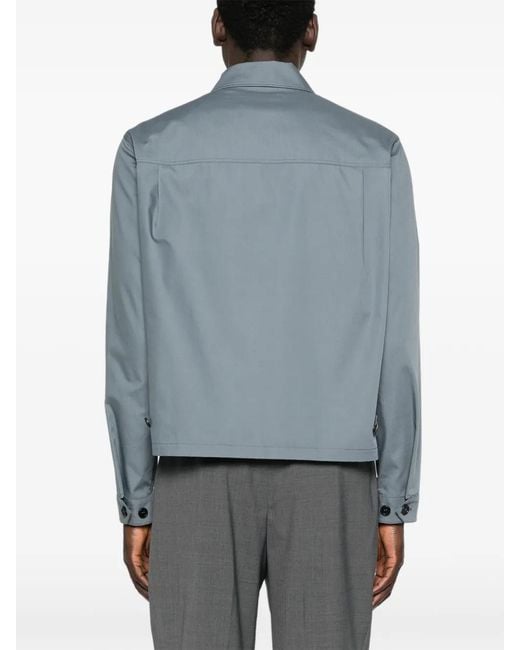 Prada Triangle-Logo Jacket in Blue for Men | Lyst UK