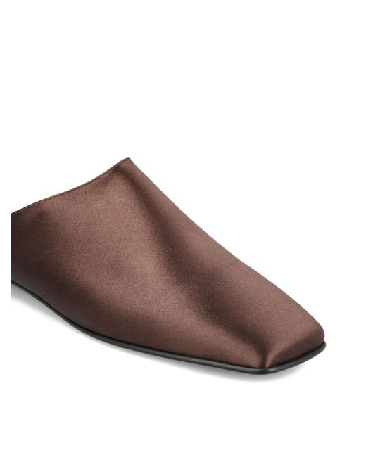 Loro Piana Satin Mules in Brown | Lyst