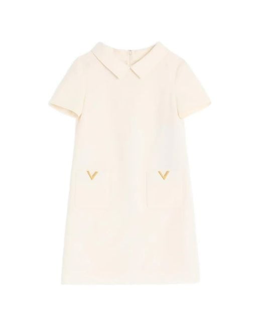 Valentino Garavani Vgold Pocket Mini Dress in White | Lyst UK