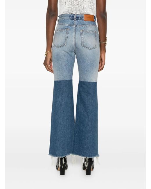Chloé Patchwork Frayed Jeans in Blue | Lyst UK