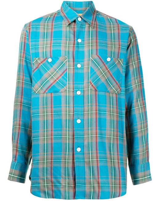 Seven By Seven Check Button-Down Shirt in Blue for Men | Lyst UK
