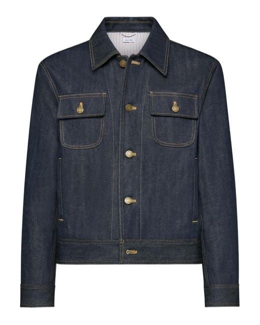 Thom Browne Selvedge-Detail Back-Strap Shirt Jacket in Blue for Men ...
