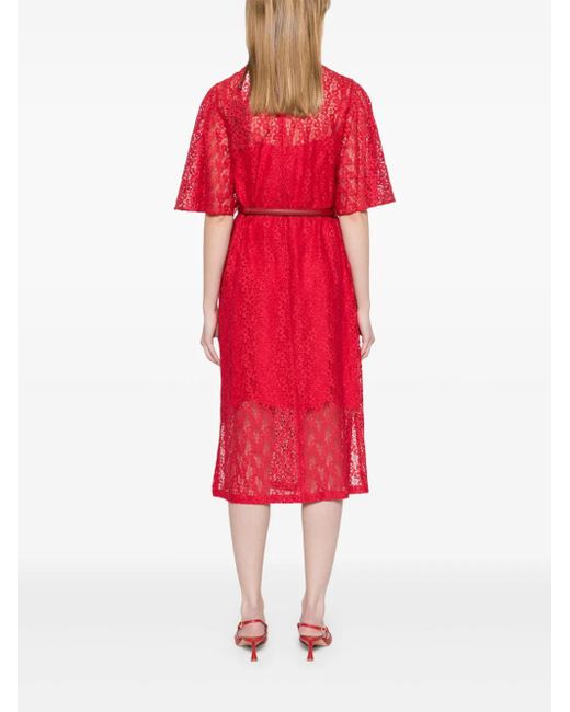 Max Mara Elettra Midi Dress in Red | Lyst