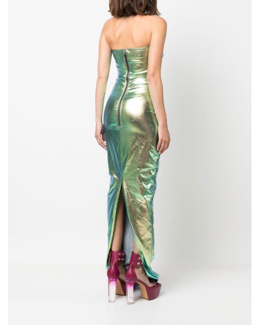 Rick Owens Prong Iridescent-finish Gown in Green | Lyst Rick Owens Prong Iridescent-finish Gown in Green | Lyst