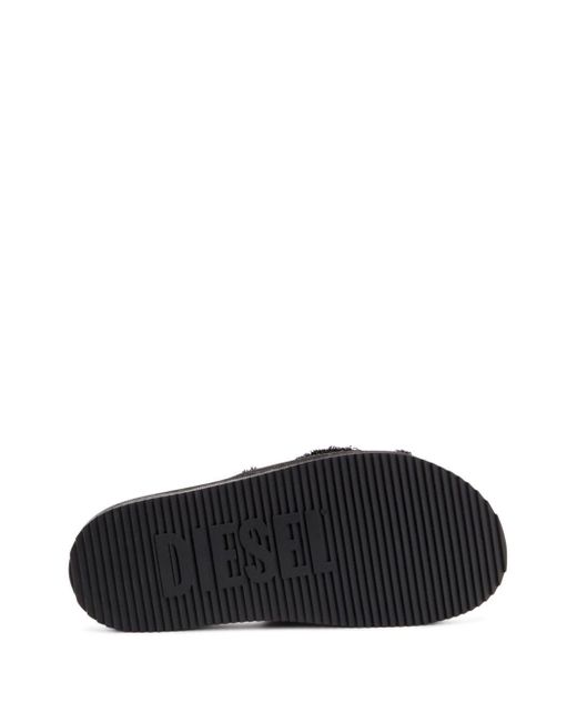 DIESEL Sa Oval-D Slides in Black | Lyst
