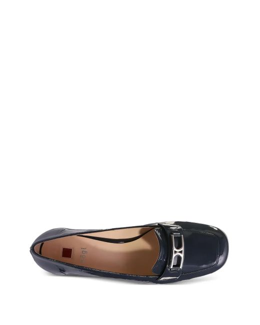 Högl Helen Patent-Leather Block-Heel Loafers in Blue | Lyst