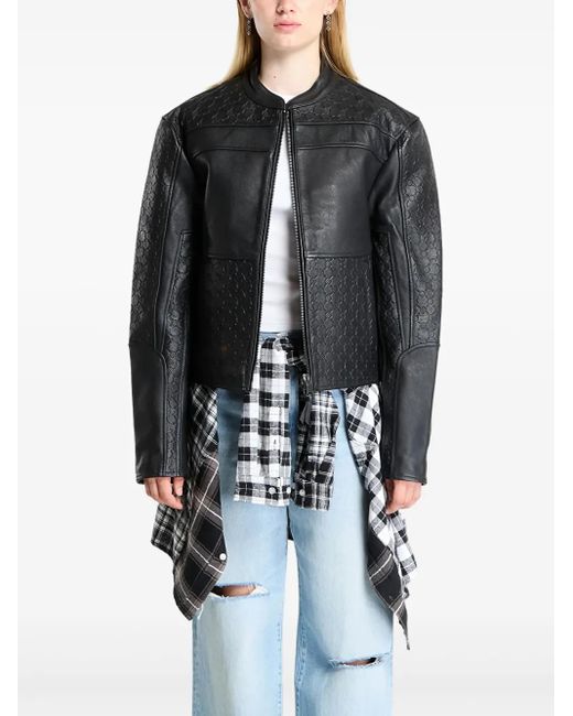 Daily Paper Structured Leather Jacket in Black for Men | Lyst UK