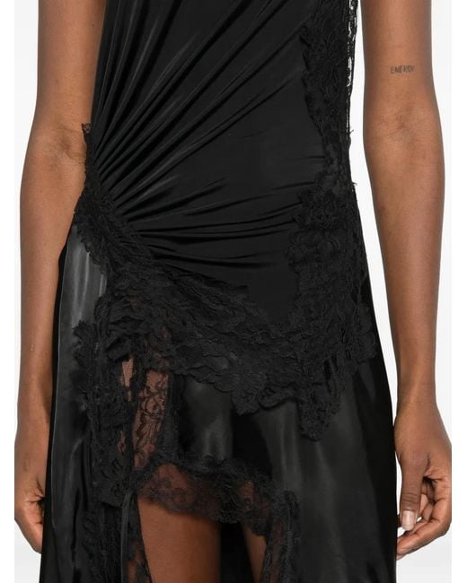 Vetements Lace Asymmetric Maxi Dress in Black | Lyst UK
