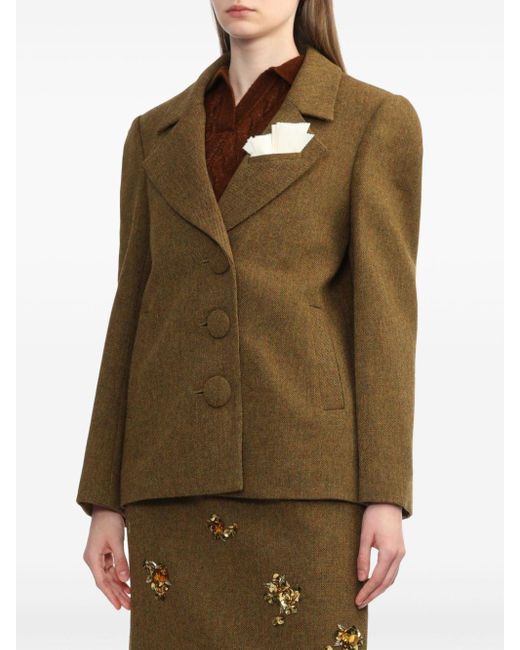 ShuShu/Tong Wool Blazer in Brown | Lyst