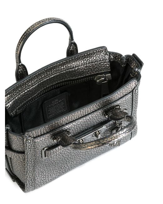 Coach Metallic Crossbody Bag in Gray | Lyst