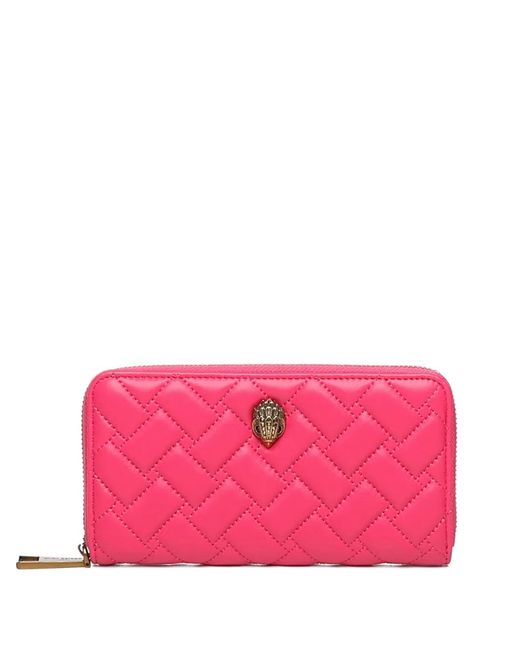 Kurt Geiger Quilted Emblem Wallet in Pink | Lyst