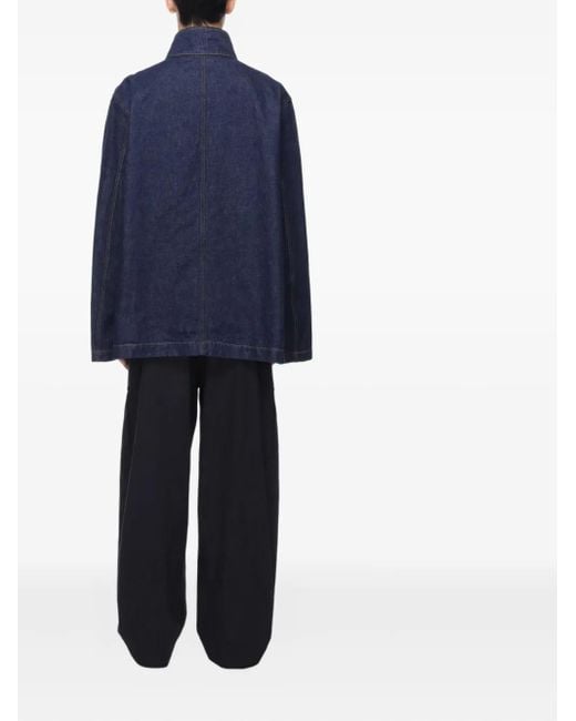 Studio Nicholson Crinkle Denim Jacket in Blue for Men | Lyst
