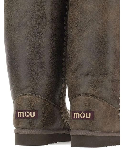 Mou Eskimo 40 Crocheted-Details Boots in Brown | Lyst UK