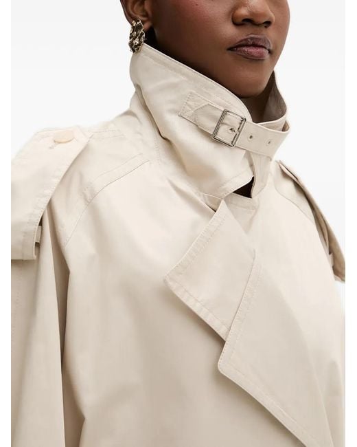 Isabelle Blanche Cropped Trench Coat in Natural | Lyst UK