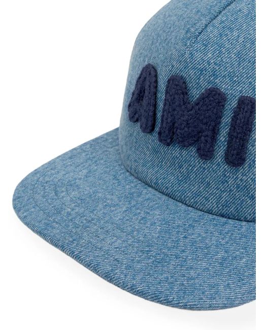 Ami Paris Appliqué Cap in Blue | Lyst