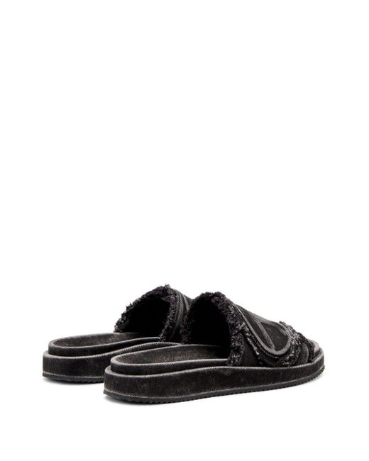 DIESEL Sa Oval-D Slides in Black | Lyst
