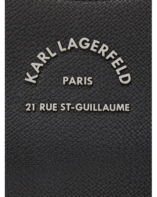 Karl Lagerfeld Logo-Lettering Curved Cross Body Bag in Black | Lyst UK