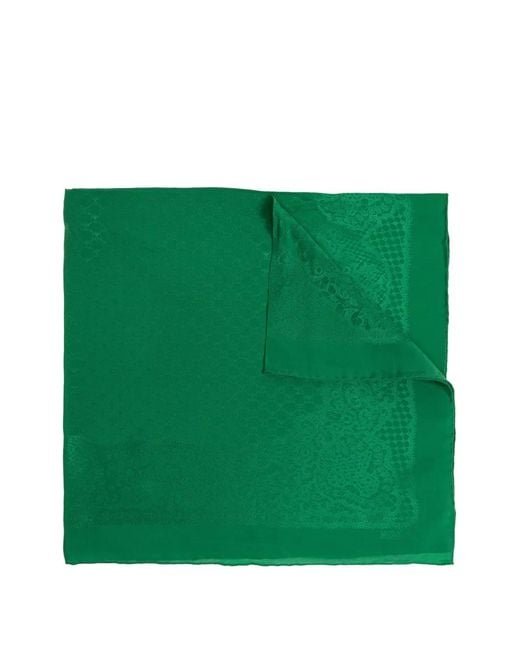 Moschino Lace Silk Scarf in Green | Lyst UK