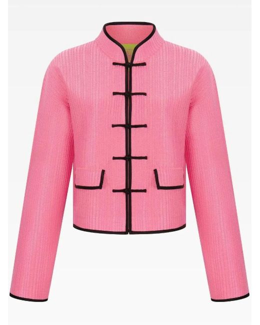 Shanghai Tang Textured Jacket in Pink | Lyst