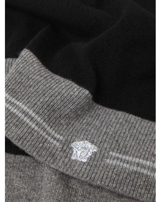 Versace Embroidered-Medusa Cashmere Scarf in Black for Men | Lyst