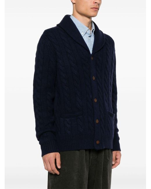 Polo Ralph Lauren Cable-Knit Cardigan in Blue for Men | Lyst