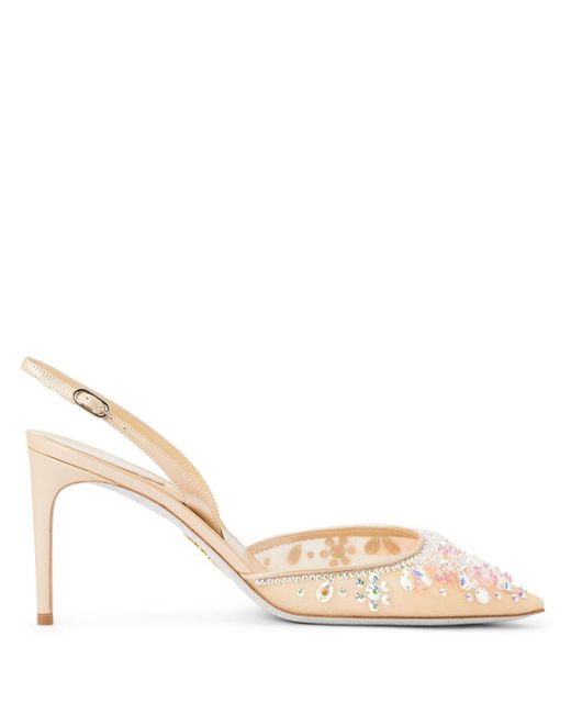 Rene Caovilla Cinderella Pumps in Natural | Lyst