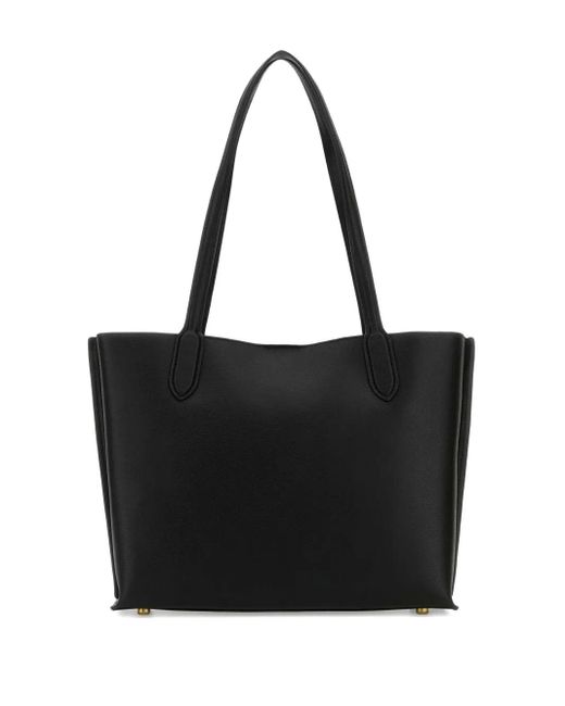 COACH Two-Handle Leather Tote Bag in Black | Lyst